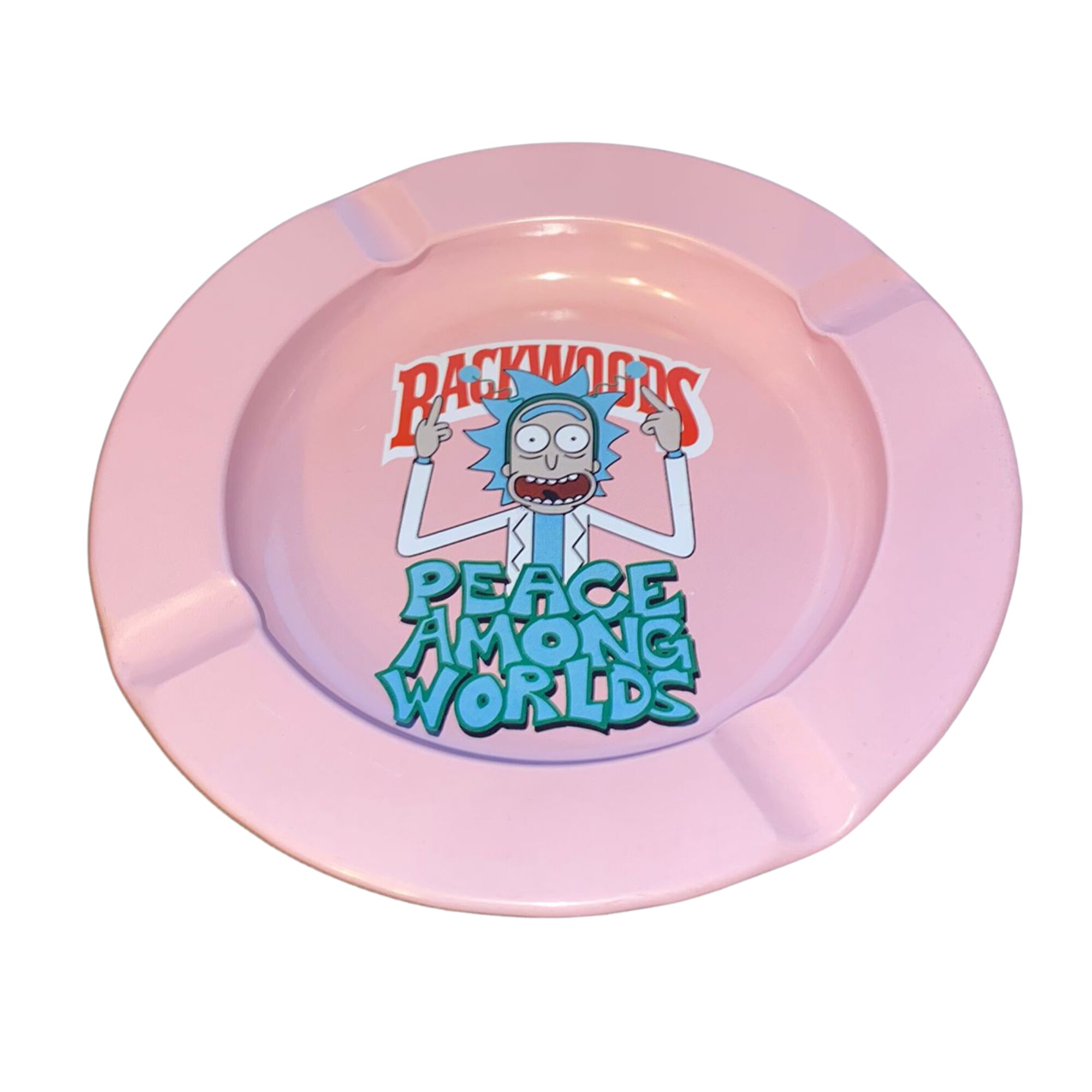 Scrumiera rotunda, model Rick and Morty Backwoods, metal, 14x14cm - eMAG.ro