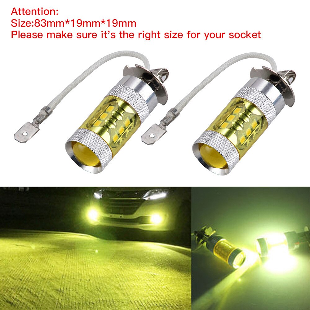 Set 2 Becuri LED Auto, Sunmostar, H3, 80W, Argintiu - eMAG.ro