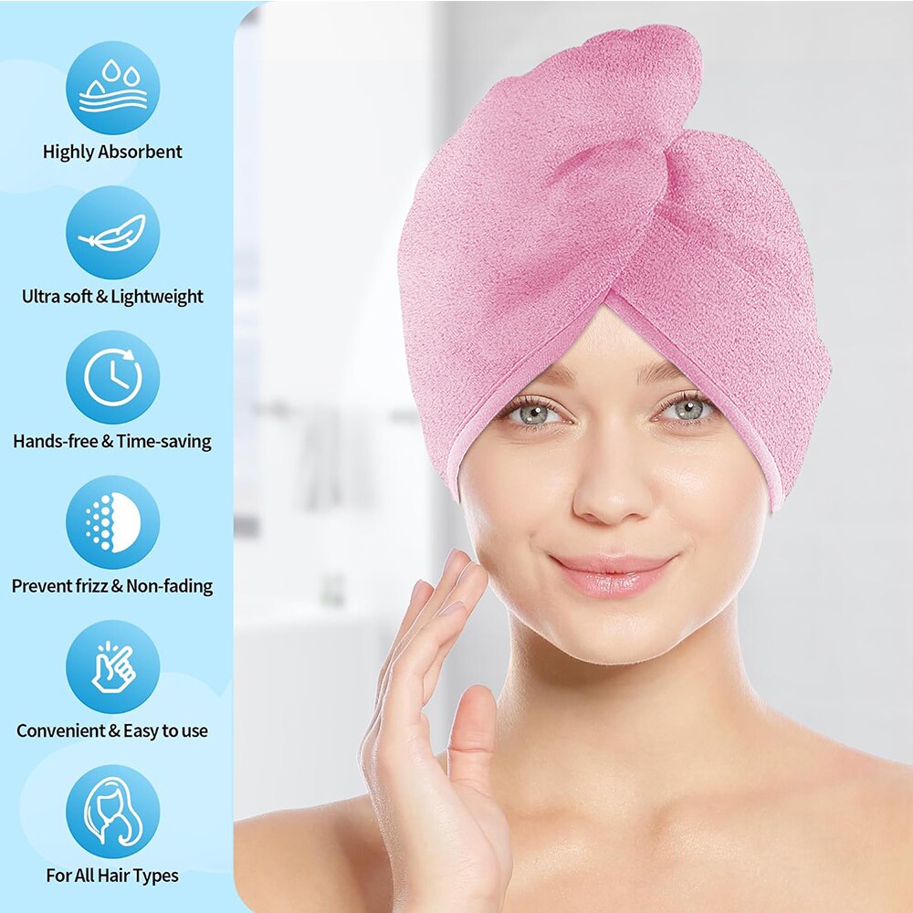 Set 3 Prosop De Cap Pentru Par Lung, Uscare Rapida, Dimensiune 25x65cm ...