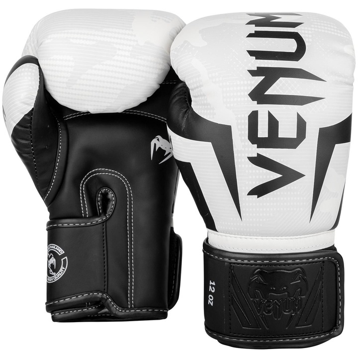 Manusi de box, Venum, Elite, 10 oz, Negru/Alb - eMAG.ro