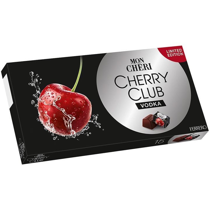 Шоколадови пралини с череши и водка, Mon Chéri Cherry Club Vodka, 157гр - eMAG.bg