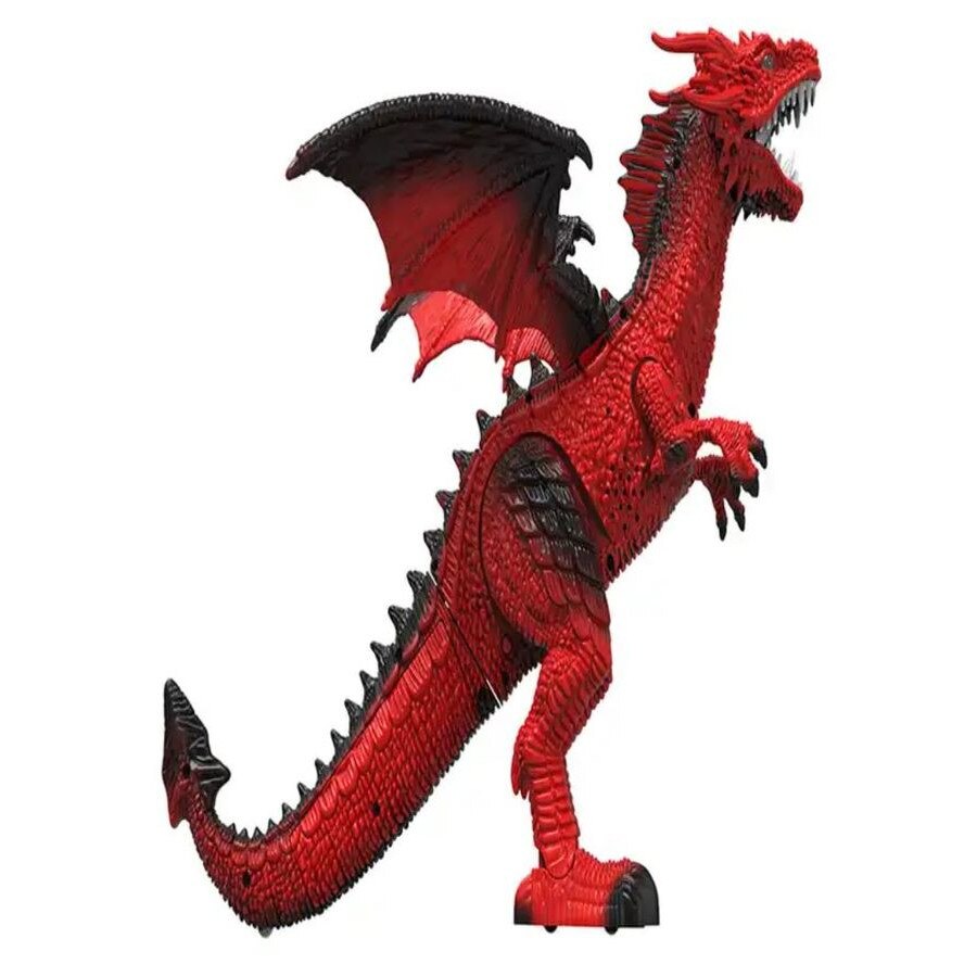 Jucarie interactiva THK cu telecomanda - Rosu, Dragonul cu Foc, 45cm ...