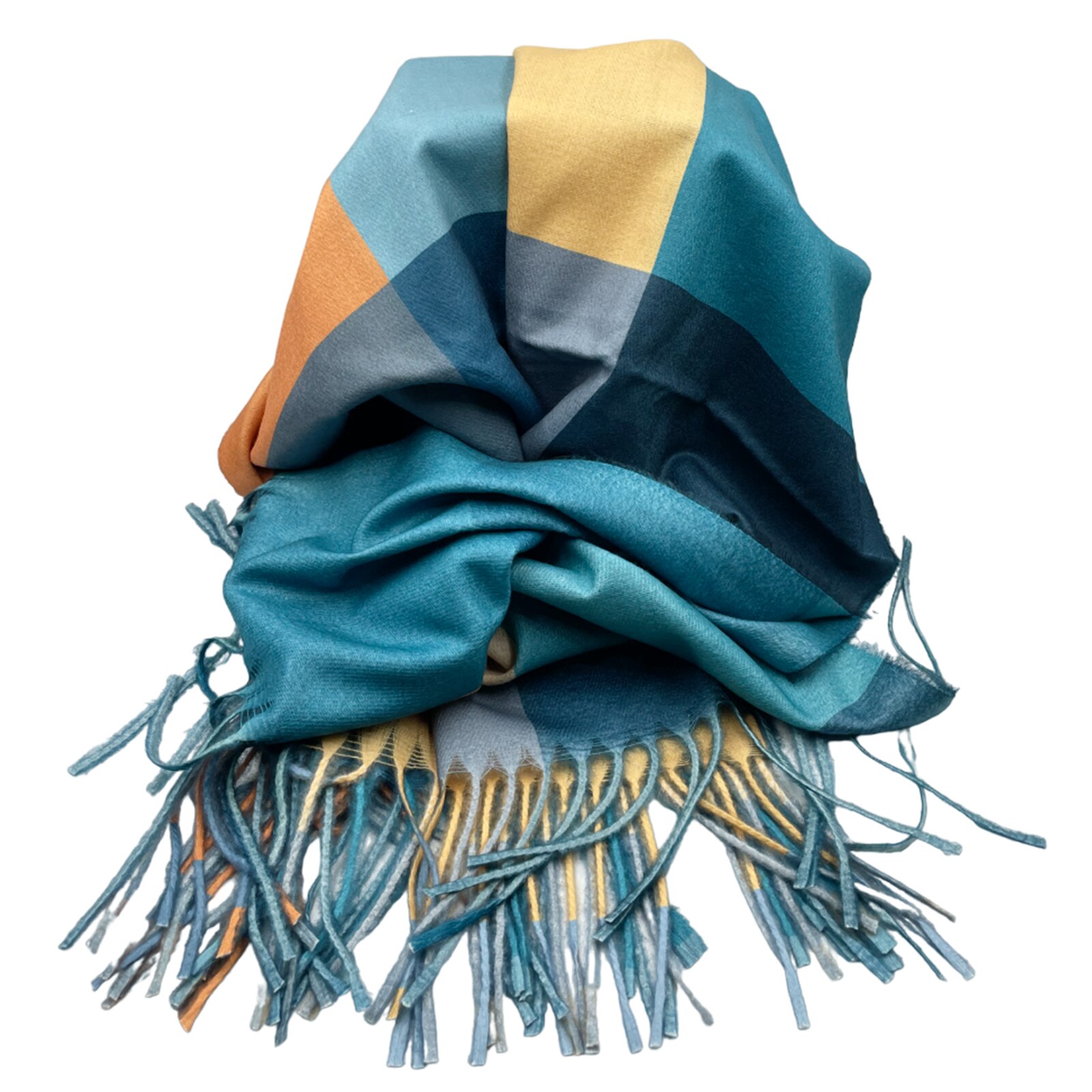 Esarfa cu 2 fete Cashmere Claire, Turcoaz - eMAG.ro