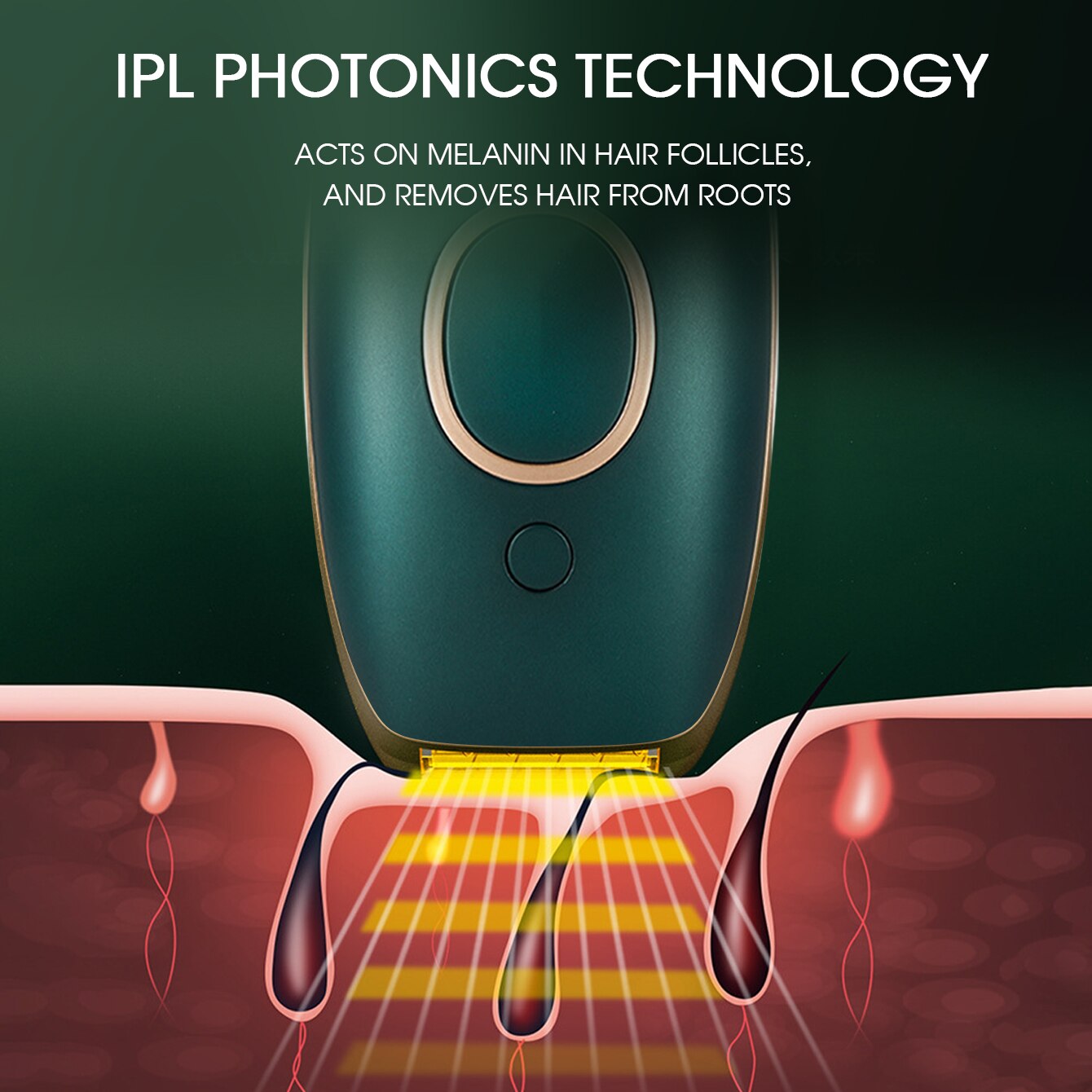 Epilator IPL, Afisaj LCD, 5 Trepte intensitate, Verde - eMAG.ro