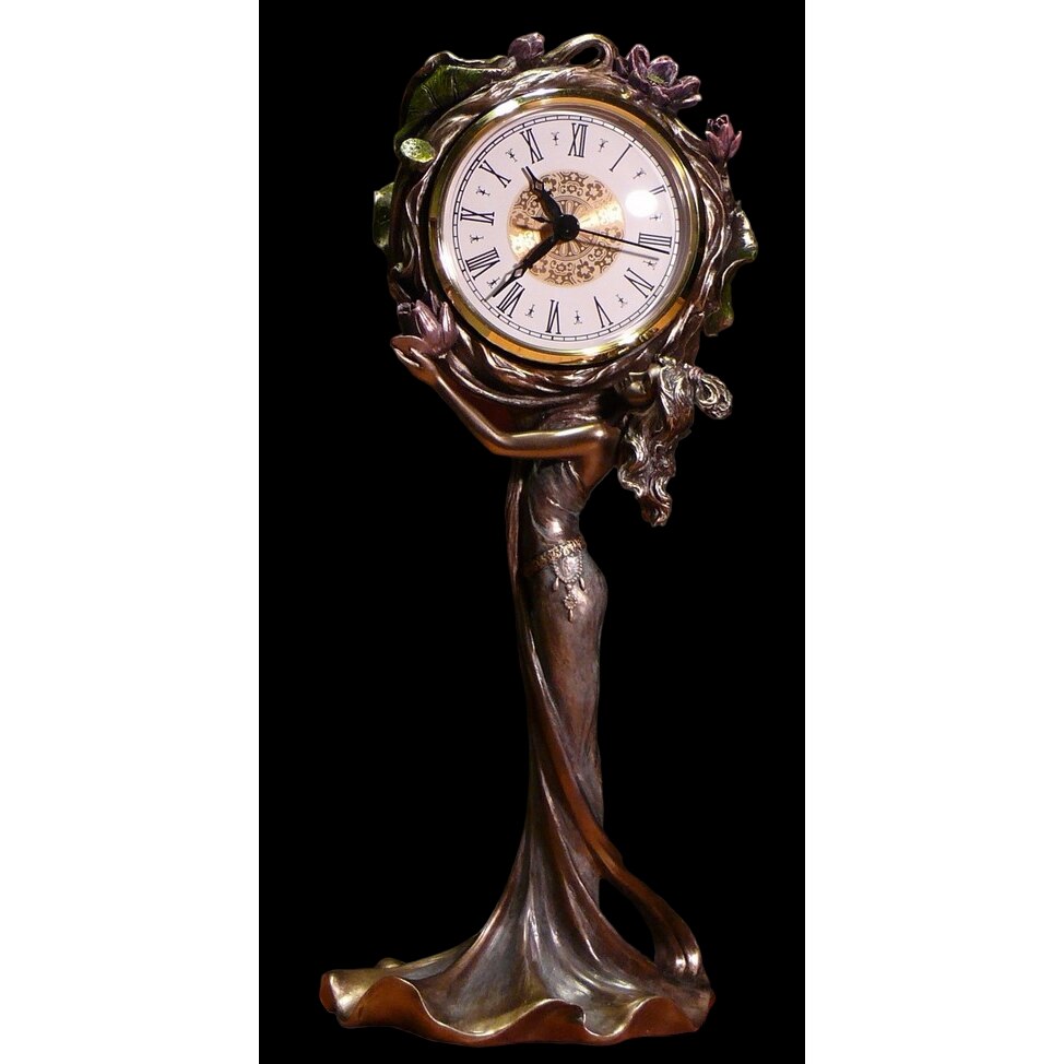 Ceas, Femeie In Rochie, Rasina acoperita cu bronz, 30 cm, AN10085A4 ...