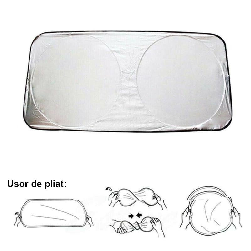 Parasolar auto pentru parbriz 160 x 90 cm, pliabil, poliester premium ...