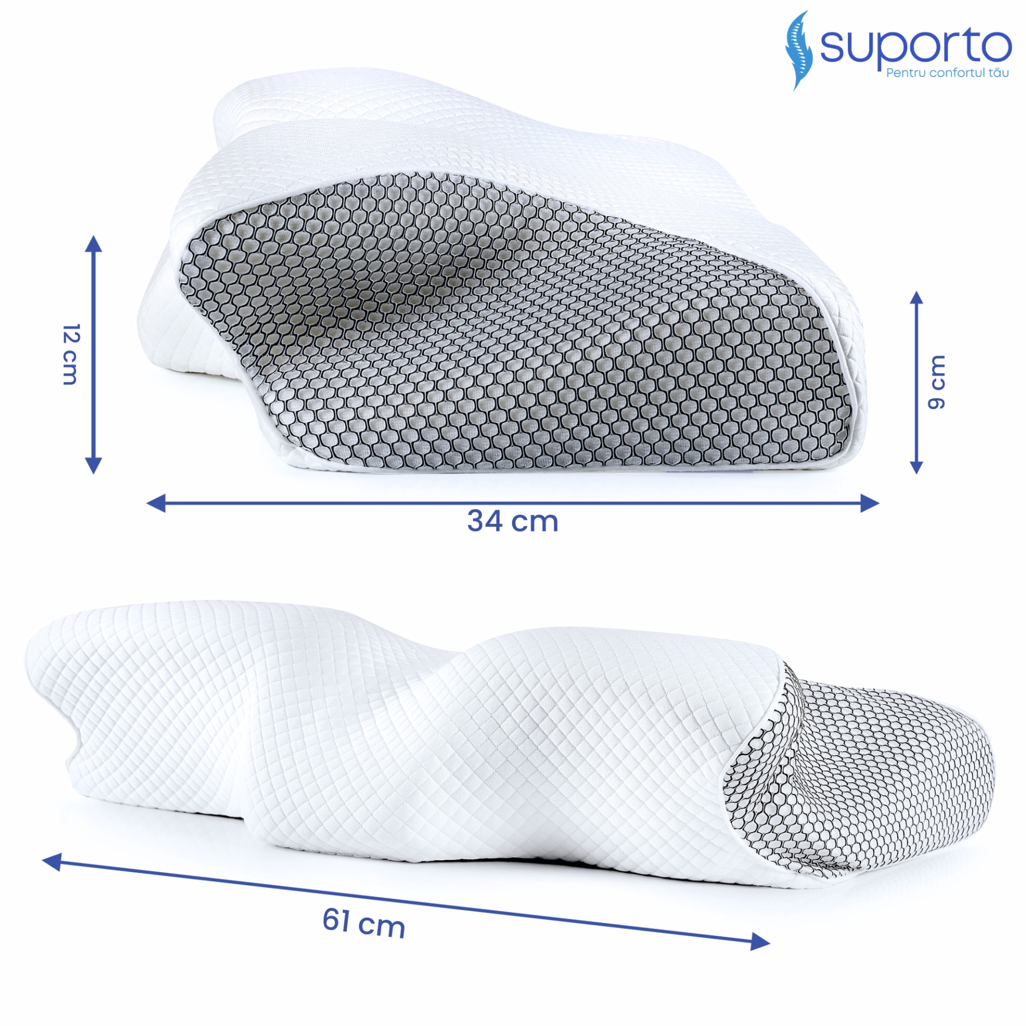 Set Perna Ortopedica Cervicala pentru dormit cu Extensii + Masca de ...