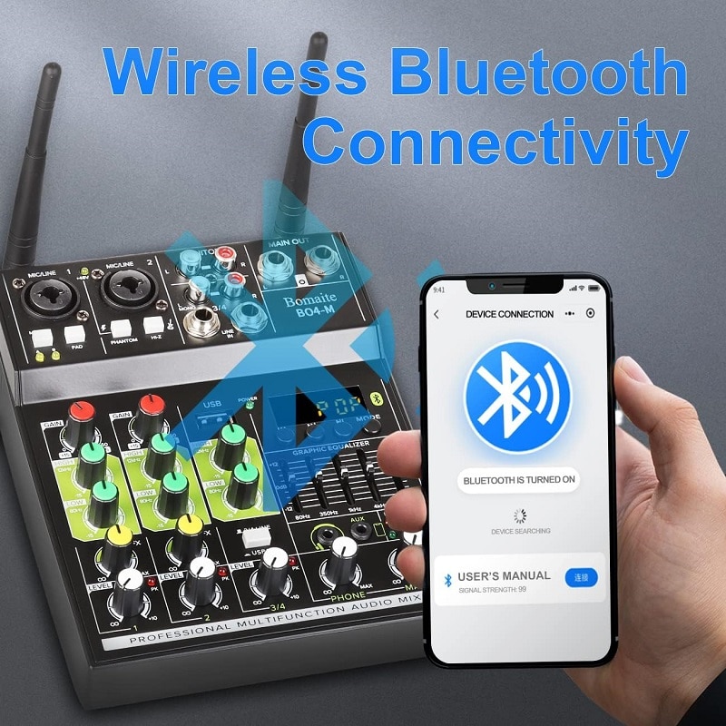 Mixer audio profesional, Chigoods, multifunctional cu 2 Microfoane ...