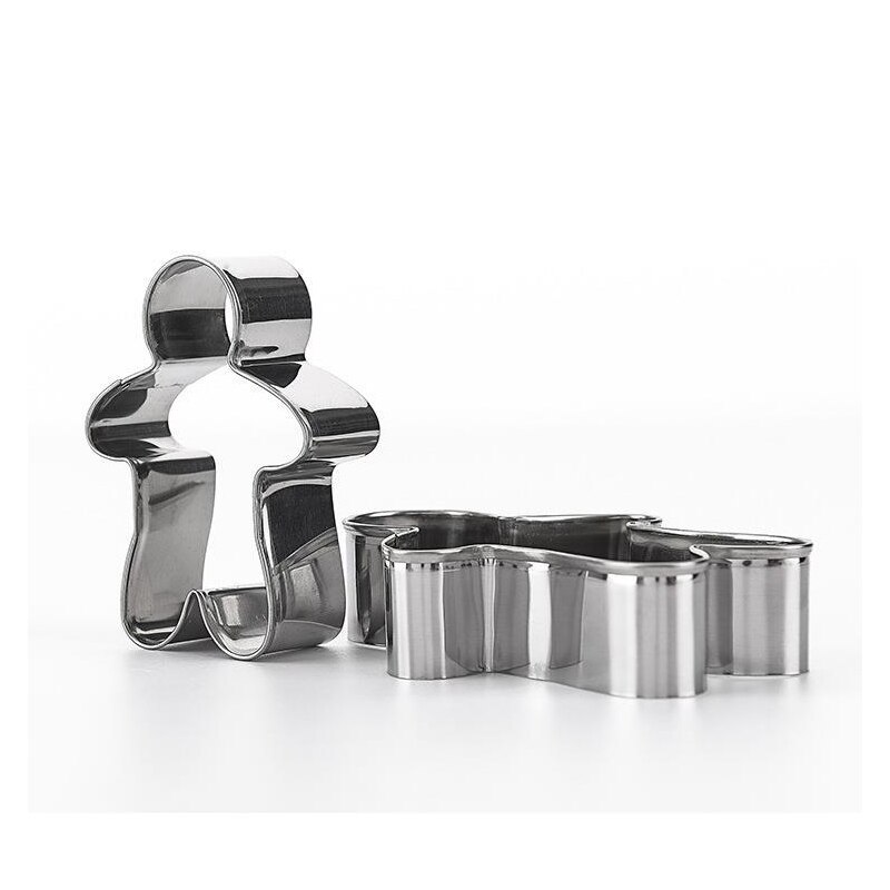 Set 3 forme pentru prajituri Omul din Turta Dulce, Llwl, Inox, 12.6 x 9 ...