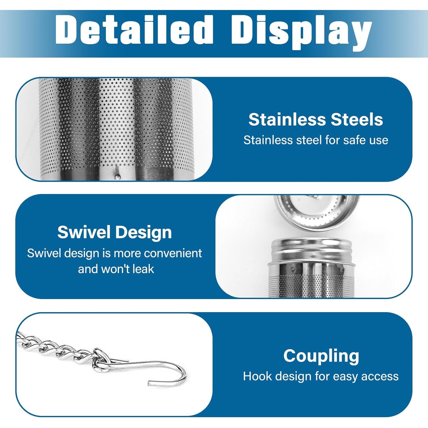 Sita ceai, LLWL, Inox, 8x4 cm, Argintiu - eMAG.ro