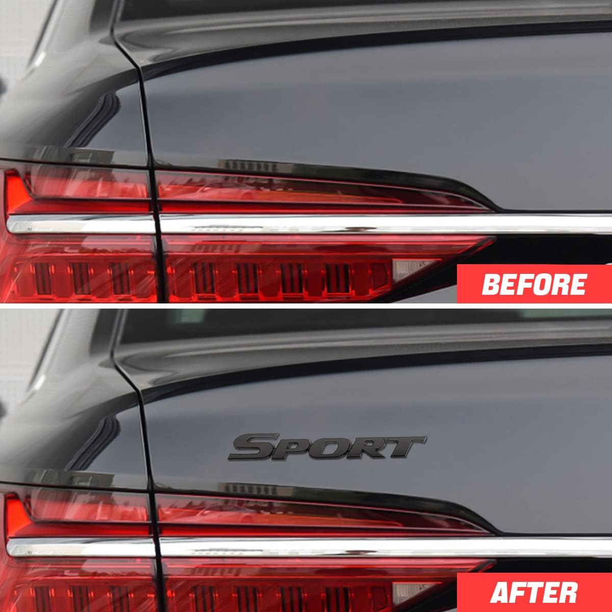 Autocolant auto, LLWL, Metal, 3D, Negru - eMAG.ro