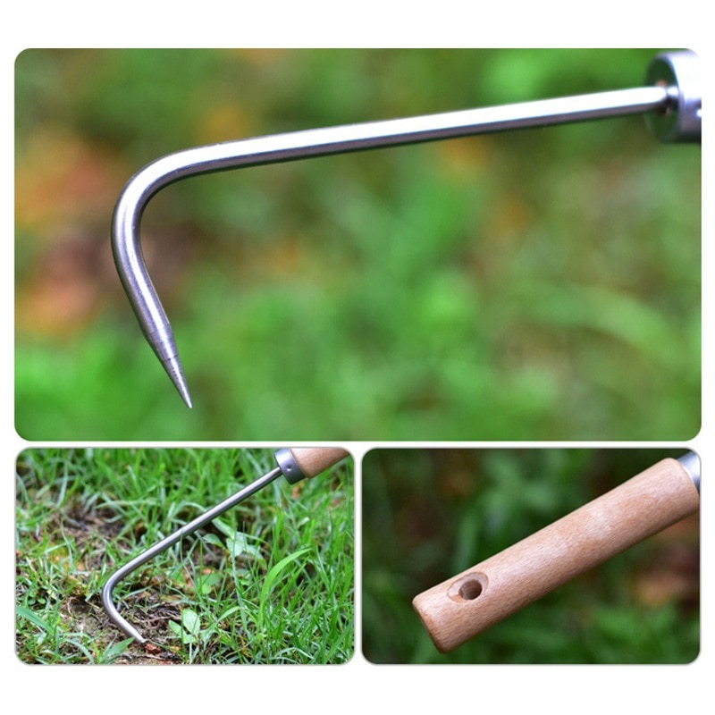 Unealta de scos buruieni, LLWL, Inox/Lemn, 24 x 5 cm, Bej/Argintiu ...