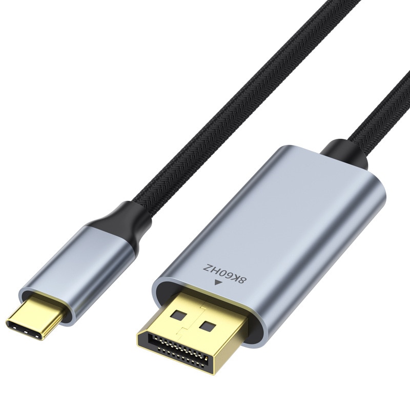Cablu adaptor, USB-C/DisplayPort, 2m, Negru/Argintiu - eMAG.ro