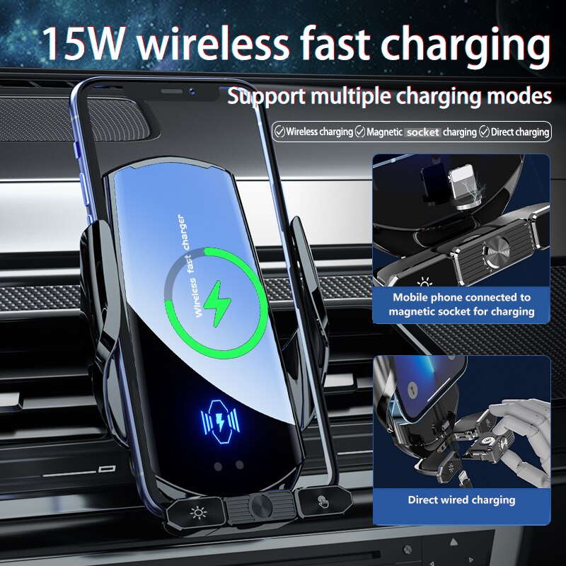 Incarcator wireless telefon, Pentru masina, 15W, Negru - eMAG.ro