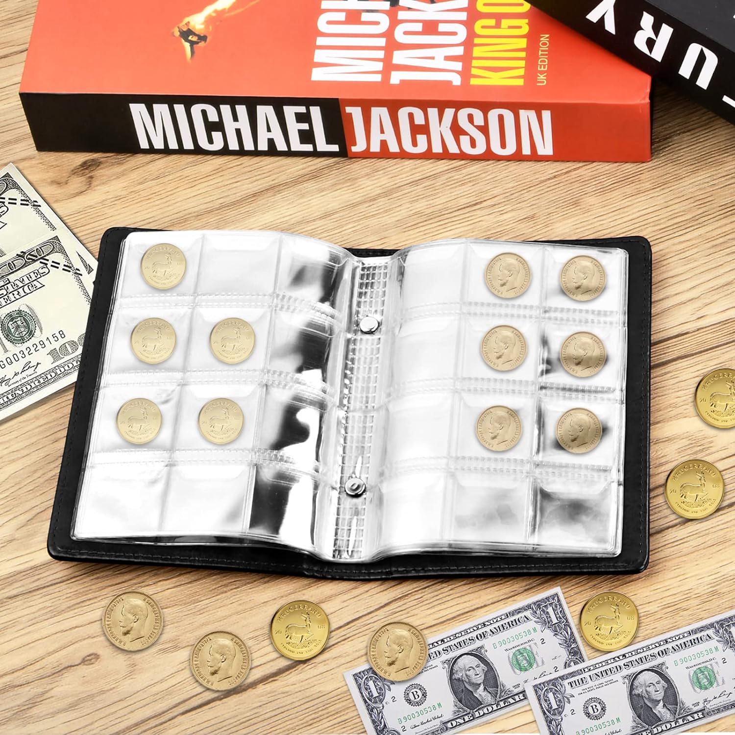 Album de monede, JENUOS®, 120 buzunare, doua dimensiuni, Convenabil ...