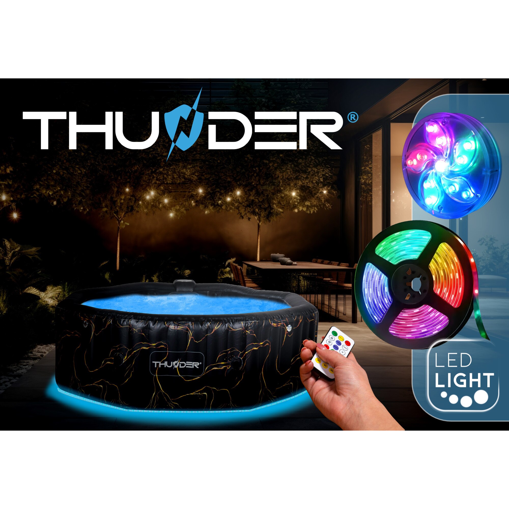 Jacuzzi exterior PureSpa, Thunder, Lava, 195x65cm, 1000l, Negru ...