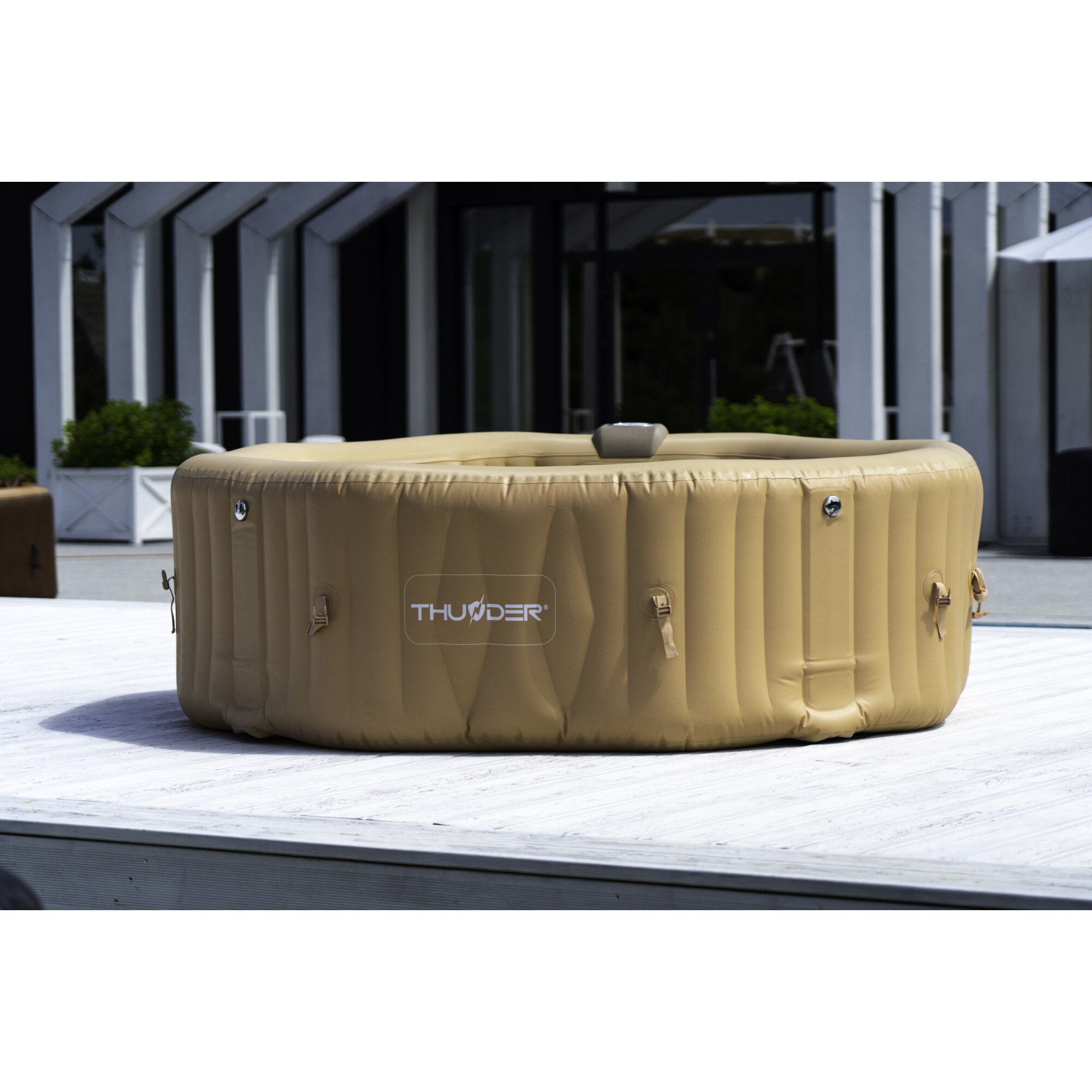 Jacuzzi exterior PureSpa, Thunder, Galao, 195x65cm, 1000l, Bej - eMAG.ro
