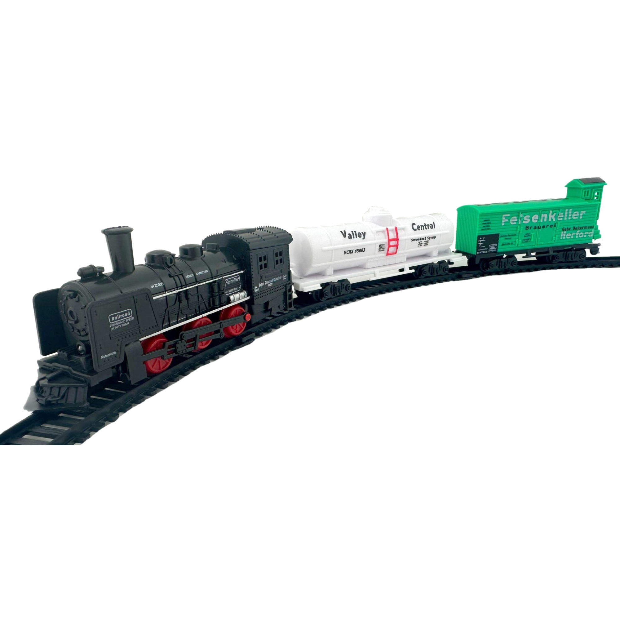 Set tren clasic de jucarie pentru copii, Mini model electric, cu lumini ...