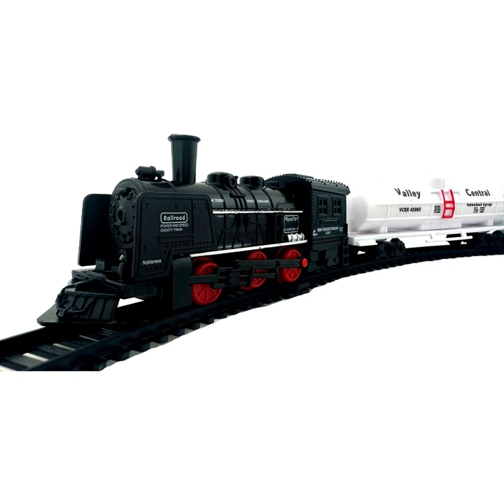 Set tren clasic de jucarie pentru copii, Mini model electric, cu lumini ...