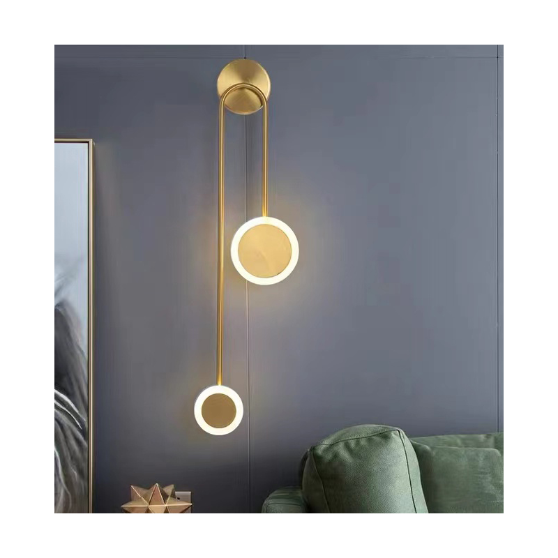 Set 2 aplice LED cercuri, 2x10W, lumina neutra, auriu - eMAG.ro