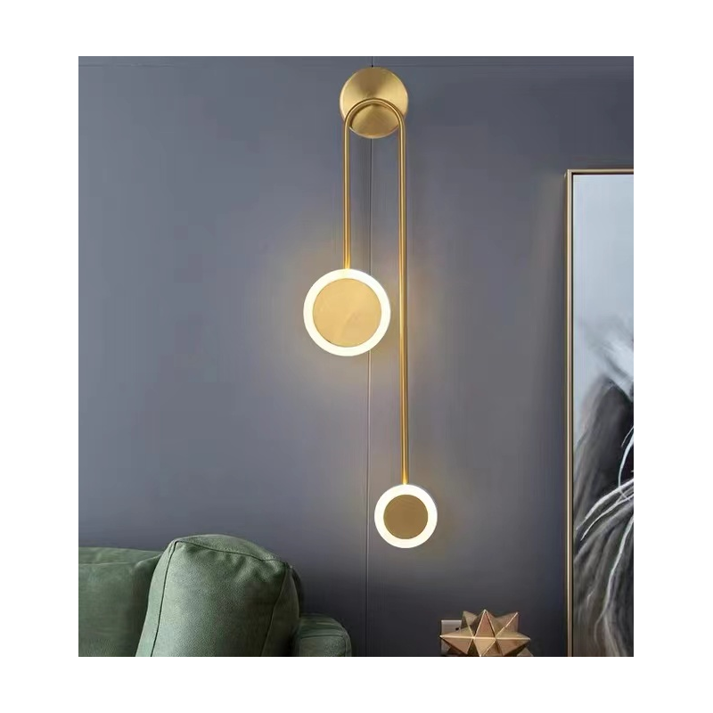 Set 2 aplice LED cercuri, 2x10W, lumina neutra, auriu - eMAG.ro