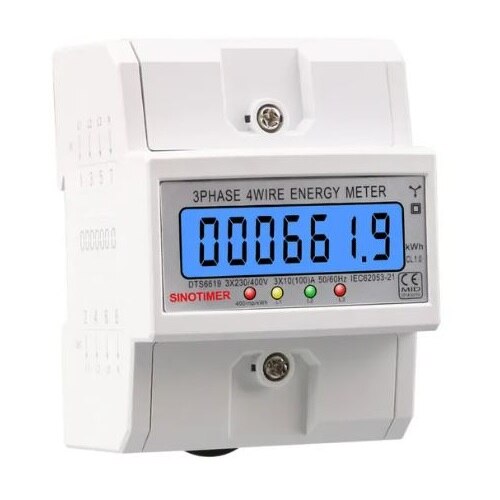 Contor electric trifazat 100A, ecran LCD iluminat, 3x230V/400V, 50/60Hz ...