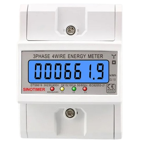 Трифазен електромер 100A, светещ LCD екран, 3x230V/400V, 50/60Hz, 4P ...