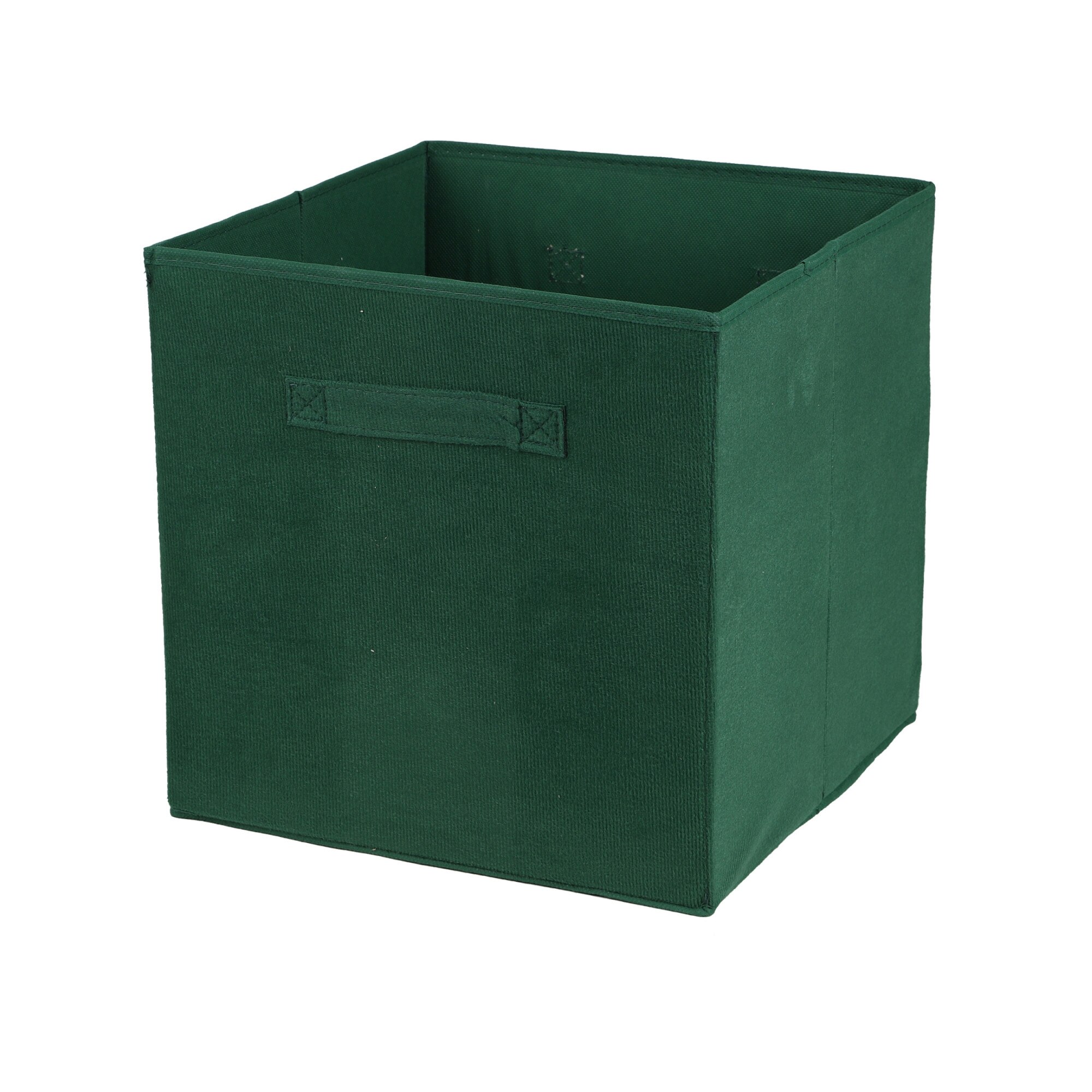 Cutie depozitare pliabila, tip cub, textura velur, verde busuioc, 31x31 ...