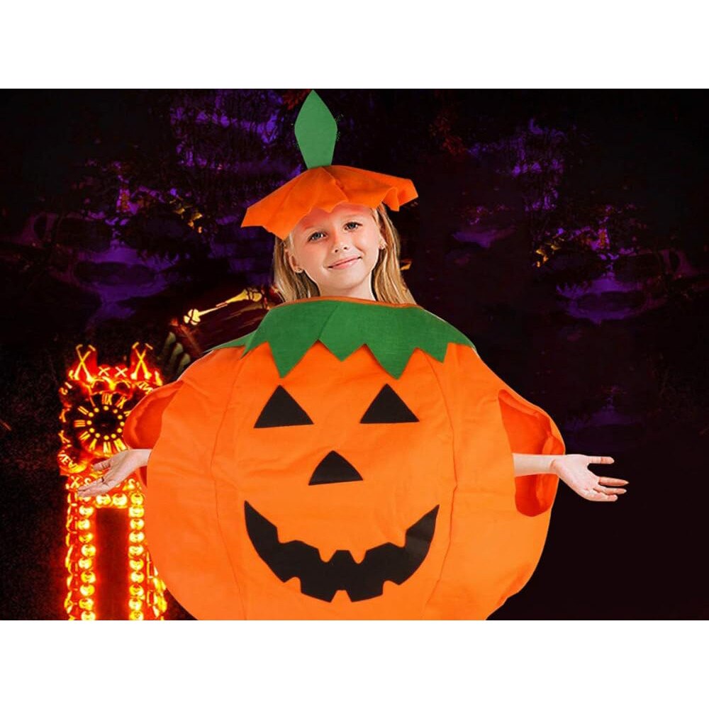 Set Costum de Petrecere pentru Fetite Model Dovleac din 2 Piese, 60 cm ...