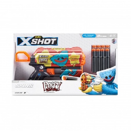 X−Shot Skins Flux Toy Gun, 8 патрона, Poppy Playtime, S1, Timeout - eMAG.bg
