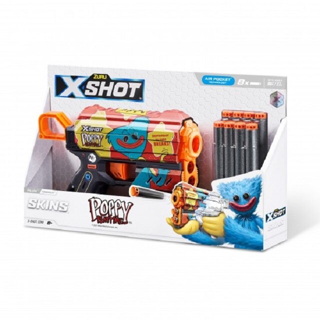 X−Shot Skins Flux Toy Gun, 8 патрона, Poppy Playtime, S1, Timeout - eMAG.bg