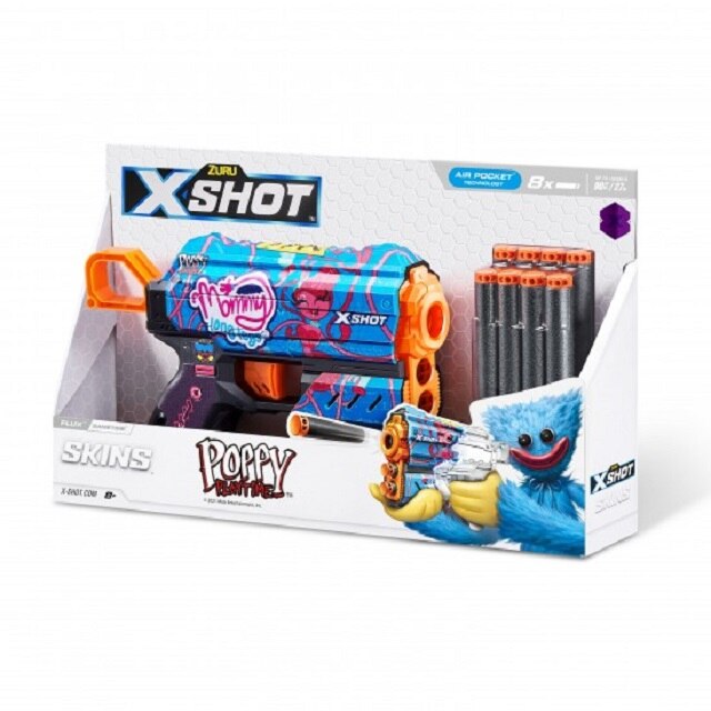 X−Shot Skins Flux Toy Gun, 8 патрона, Poppy Playtime, S1, Zuru ...