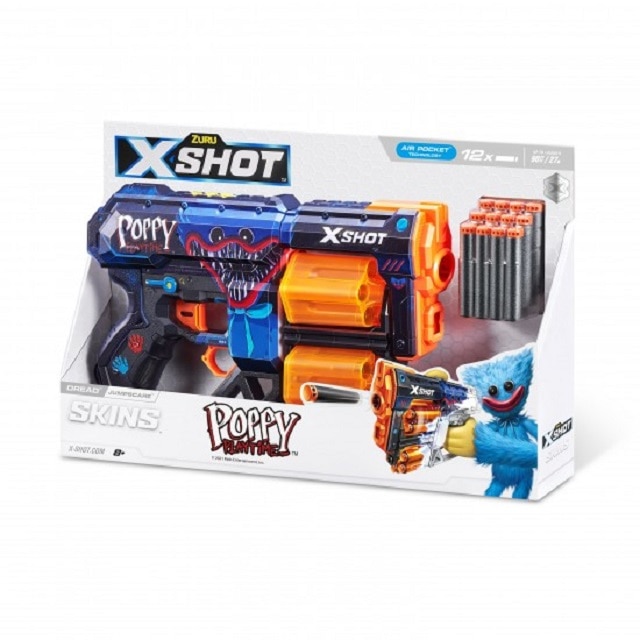 X−Shot Skins Dread Toy Gun, 12 патрона, Poppy Playtime, S1, Zuru ...