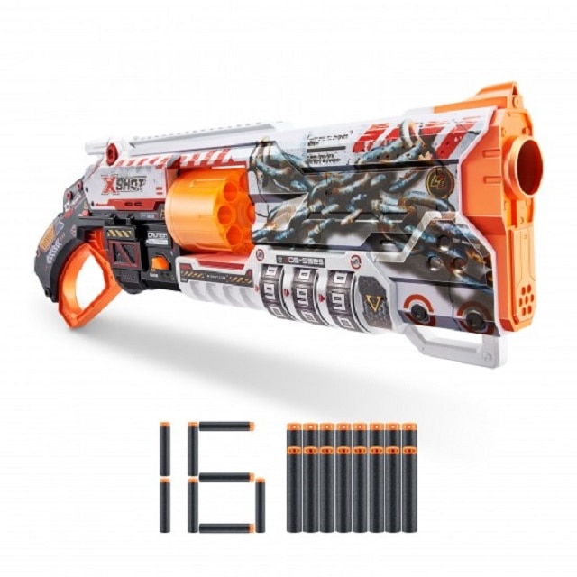 Arma de jucarie X−Shot Skins Lock Gun, 16 cartuse, S1, Zuru - eMAG.ro