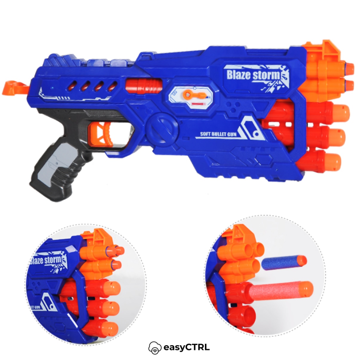 Arma de jucarie cu gloante din spuma si lansator proiectile, 10 cartuse ...