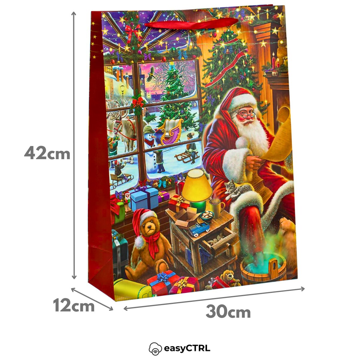 Punga Cadou de Craciun, Santa Claus, Carton, 42x30x12cm - eMAG.ro