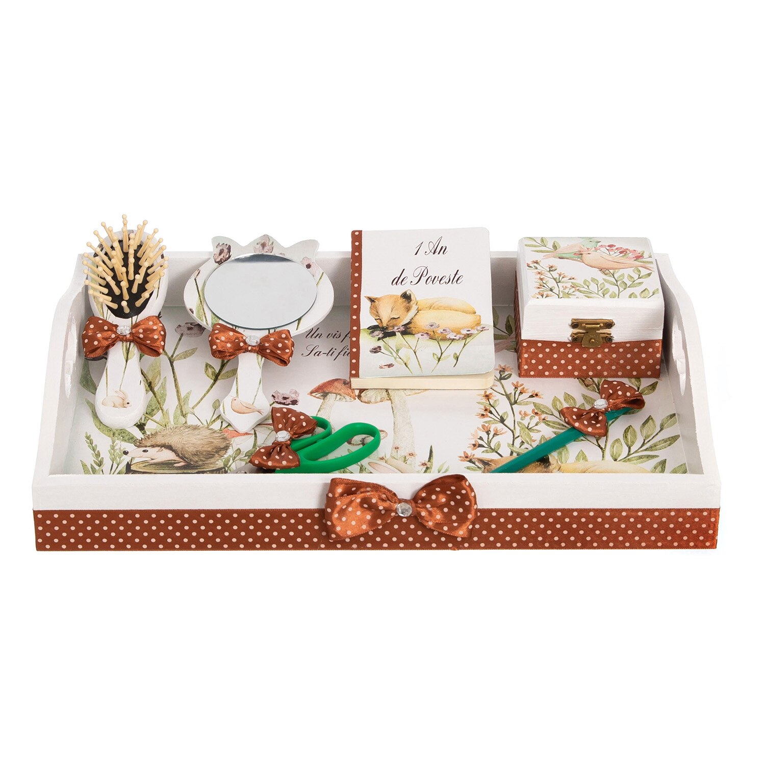 Set turta/mot Animale din Padure, 7 piese, culoare multicolor, 35x25 cm ...
