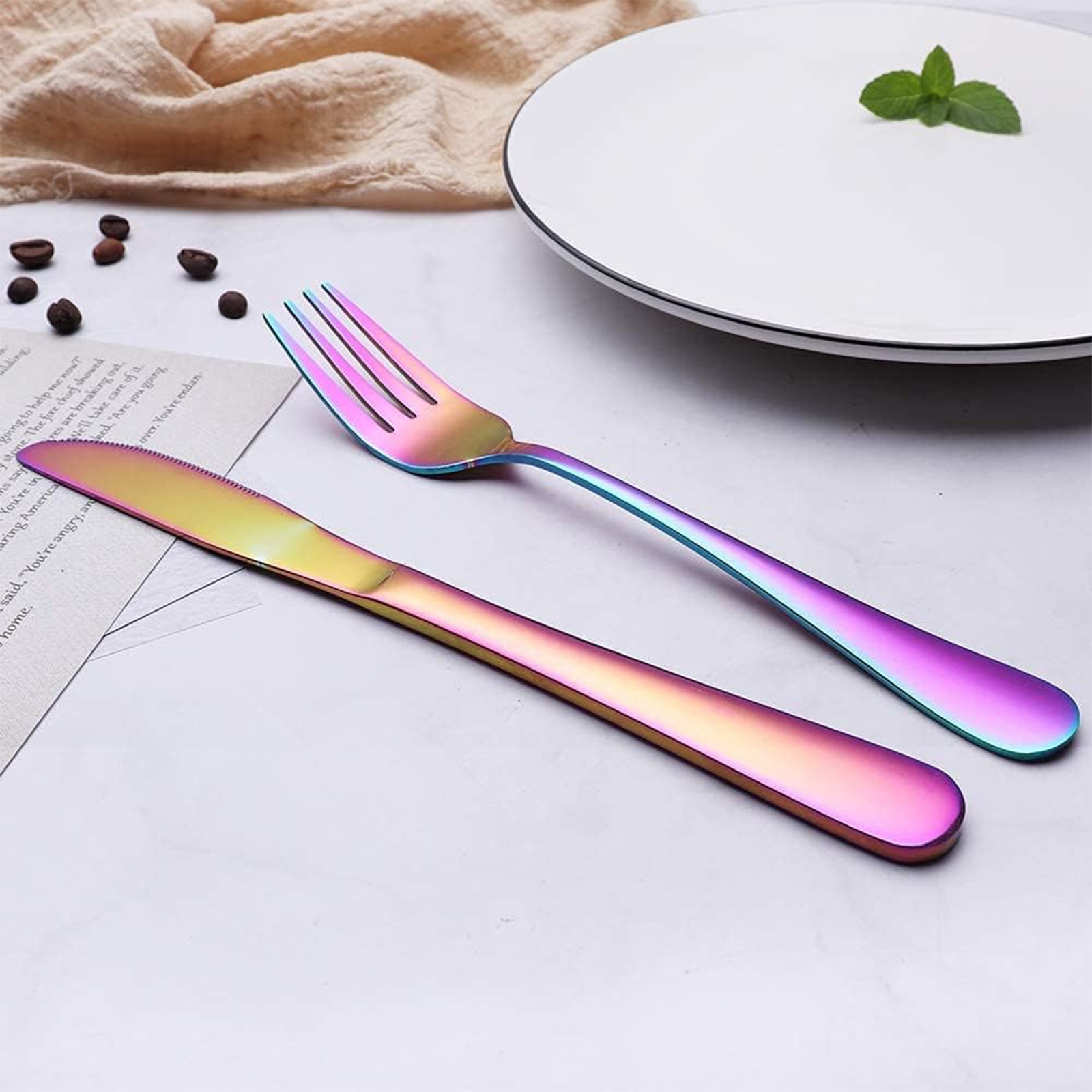 Set tacamuri inox, NUODWELL, 7 bucati, finisaj lustruit in oglinda, cu ...