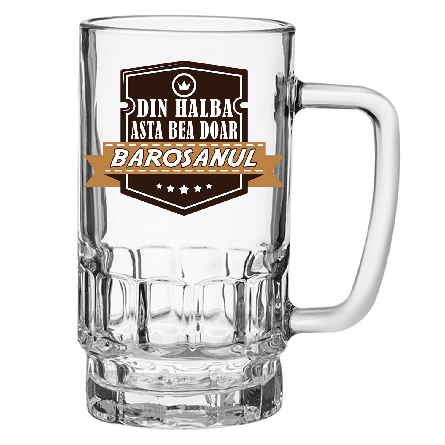 Halba personalizata cu mesaj amuzant, 550 ml, sticla - eMAG.ro