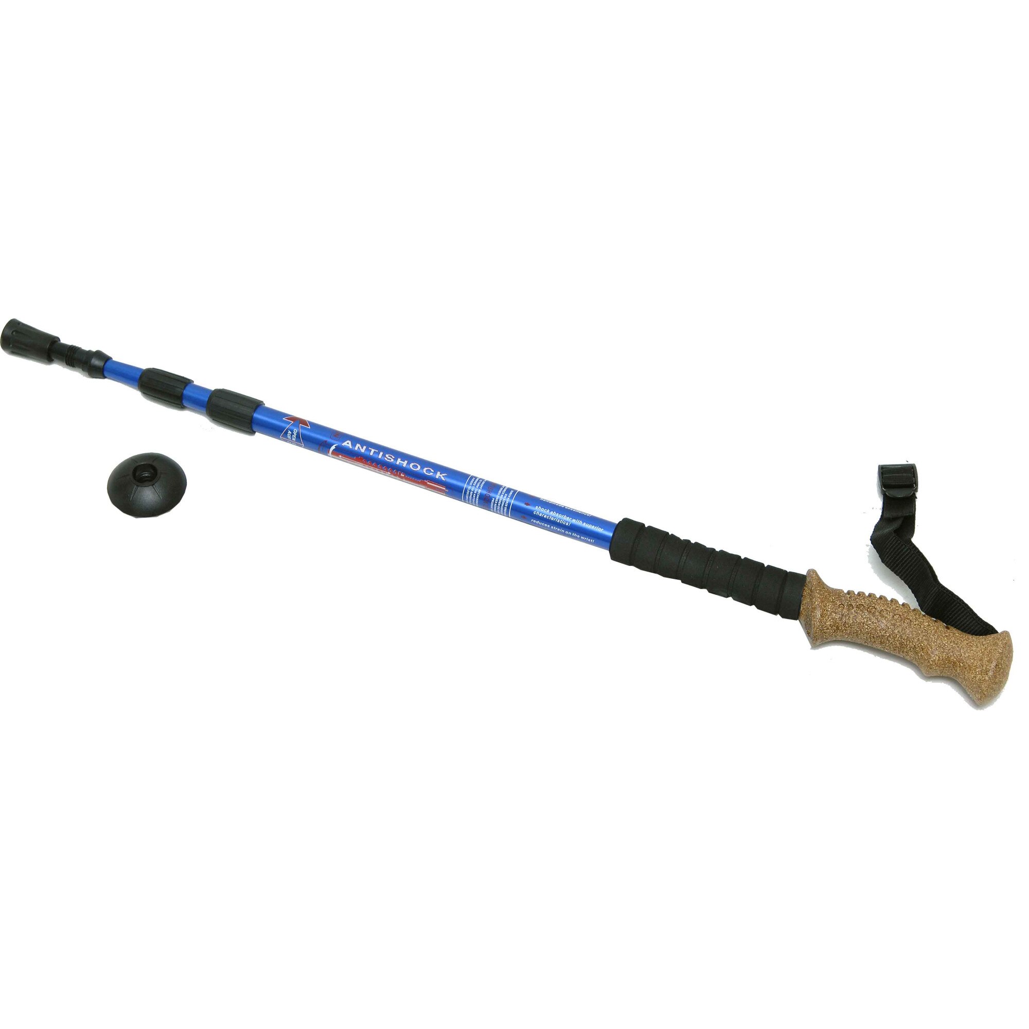 Baston telescopic trekking, Aluminiu, Albastru - eMAG.ro