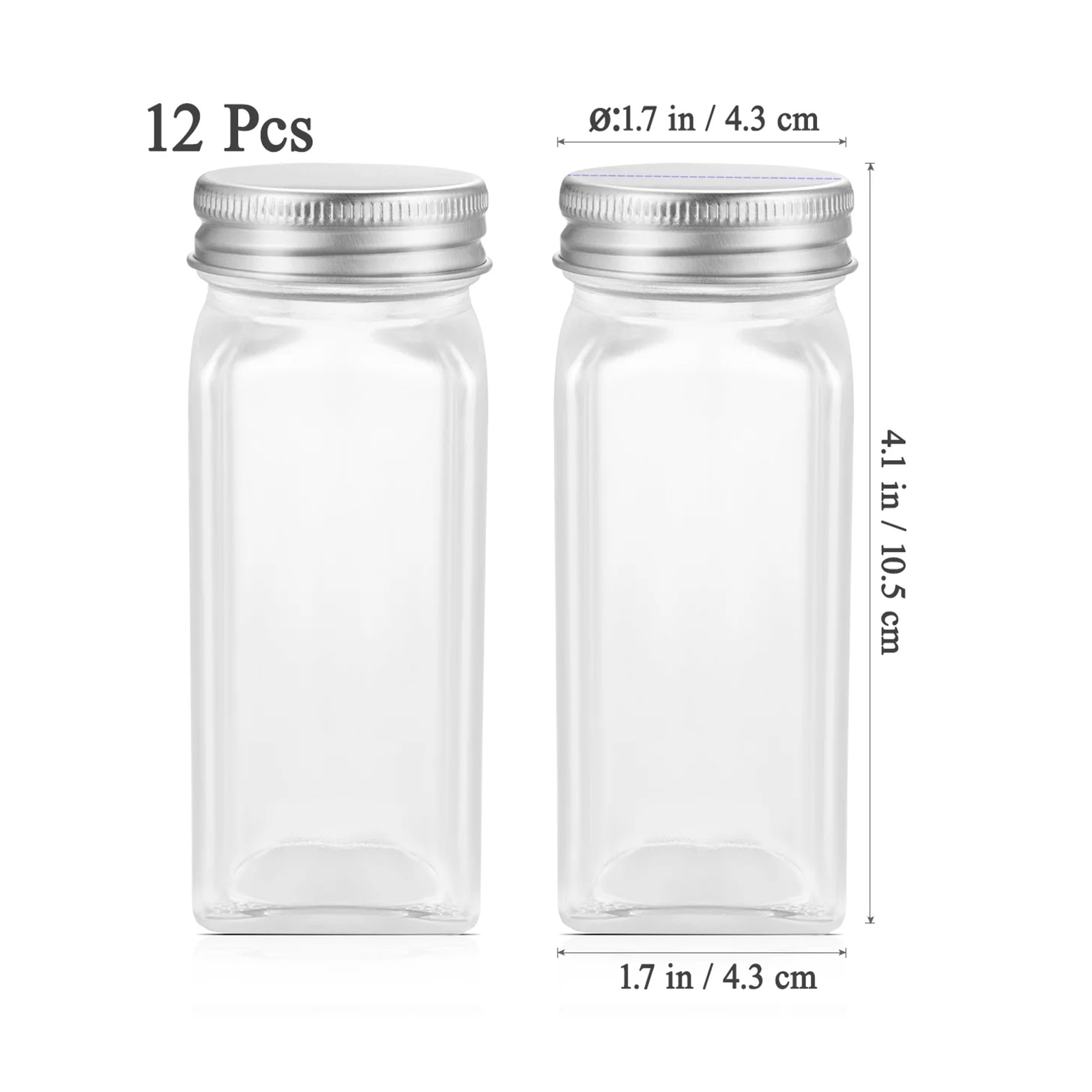 Set 12 Borcane de sticla pentru condimente, Zggzerg, Cu etichete ...