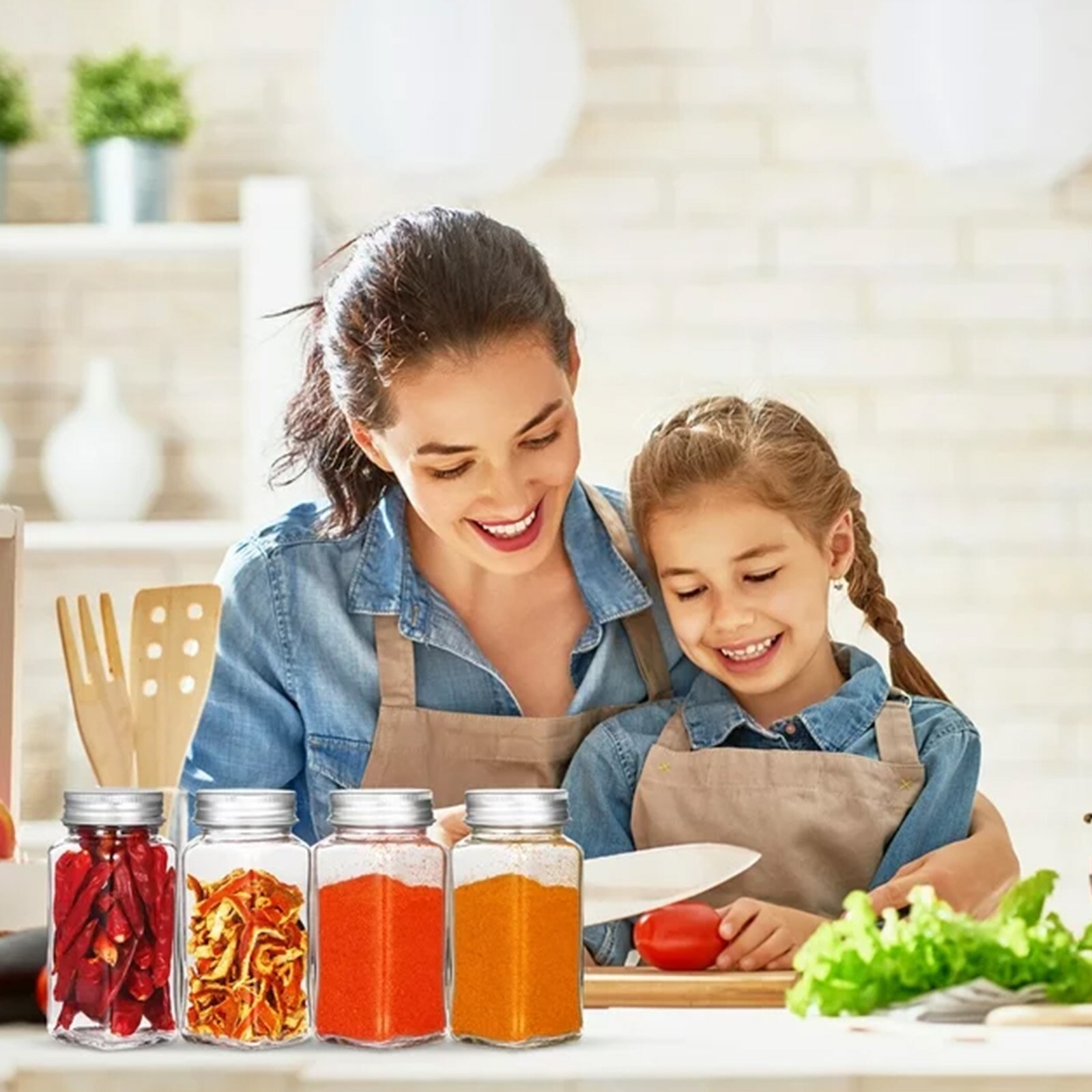 Set 12 Borcane de sticla pentru condimente, Zggzerg, Cu etichete ...