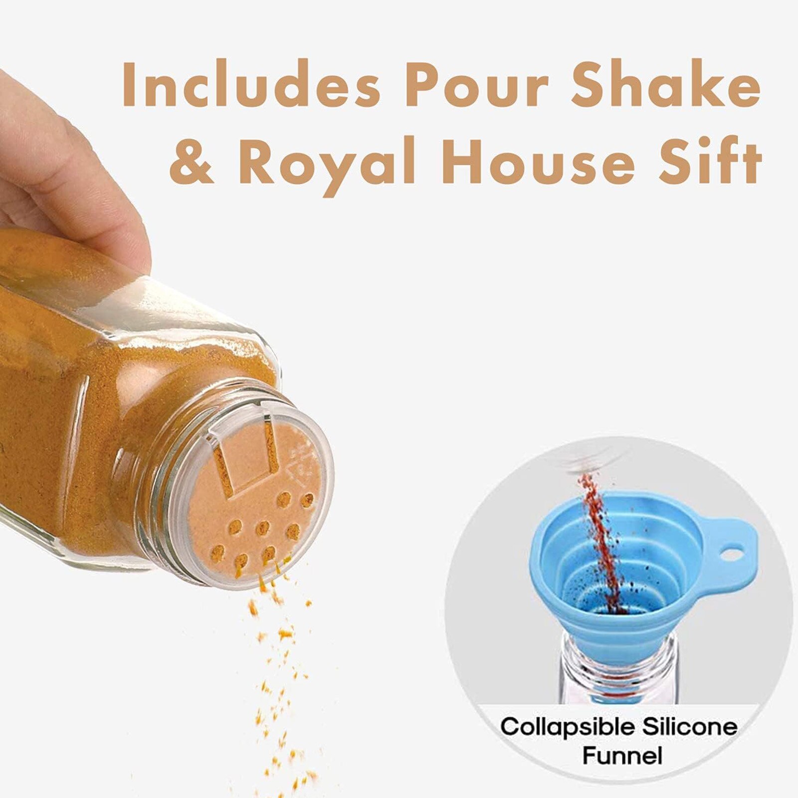 Set 12 Borcane de sticla pentru condimente, Zggzerg, Cu etichete ...