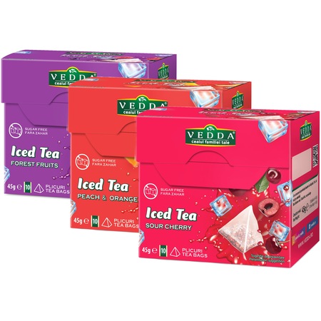 Pachet Ceai rece "Iced Tea" cu 3 sortimente diferite, plante si fructe ...