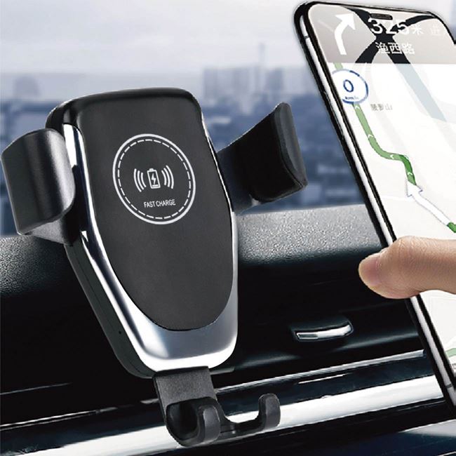 Suport telefon masina cu incarcare wireless rapida, fixare in grila de ...