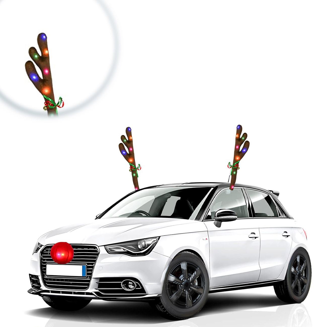 Set coarne si nas cu LED Colorat pentru Impodobirea Masinii Shopiens ...
