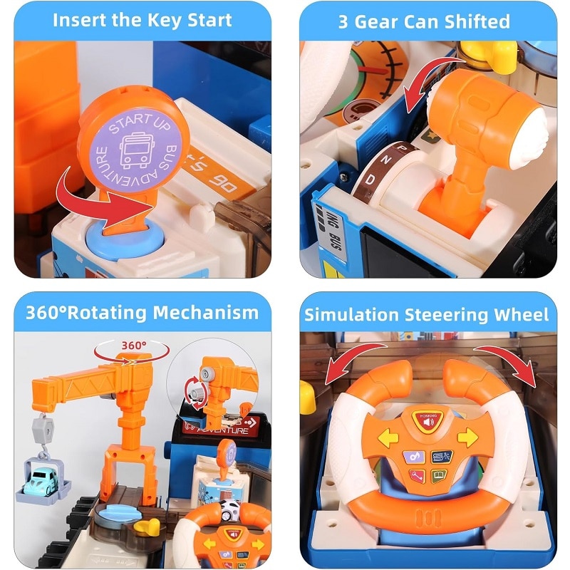 Jucarie autobuz multifunctional pentru copii, Chigoods, simulator de ...