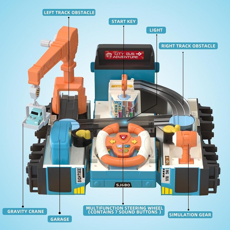 Jucarie autobuz multifunctional pentru copii, Chigoods, simulator de ...