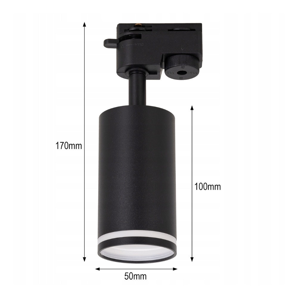 Spot LED, Ledhoff, GU10, Aluminiu, 170x50 mm, Negru - eMAG.ro