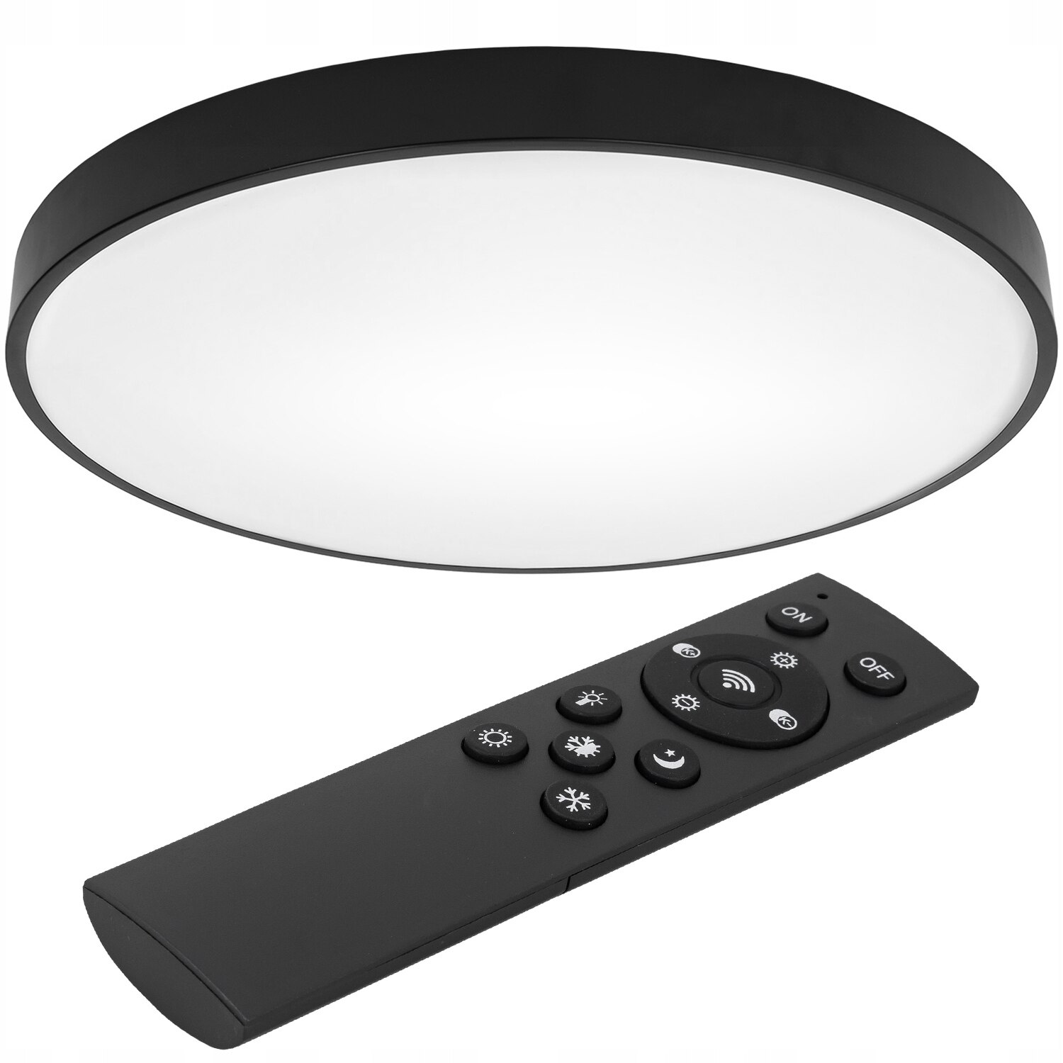Plafoniera LED telecomanda, Ledhoff, 60 cm, Alb/Negru - eMAG.ro